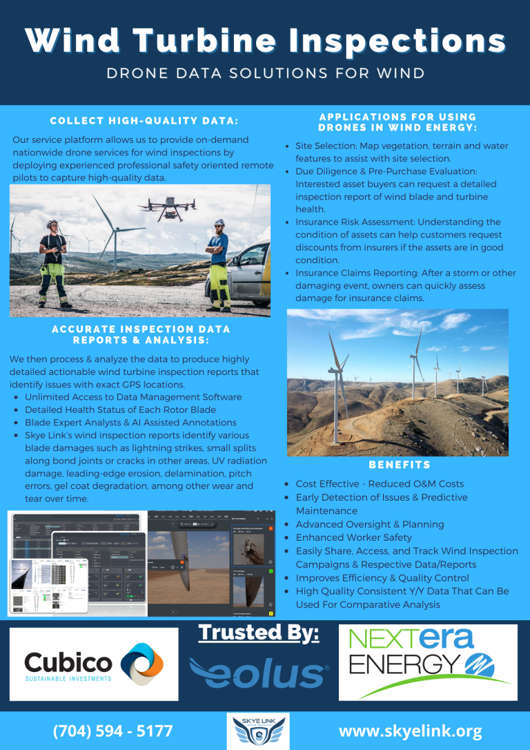 Wind Turbine Blade Drone Aerial Inspections Services
